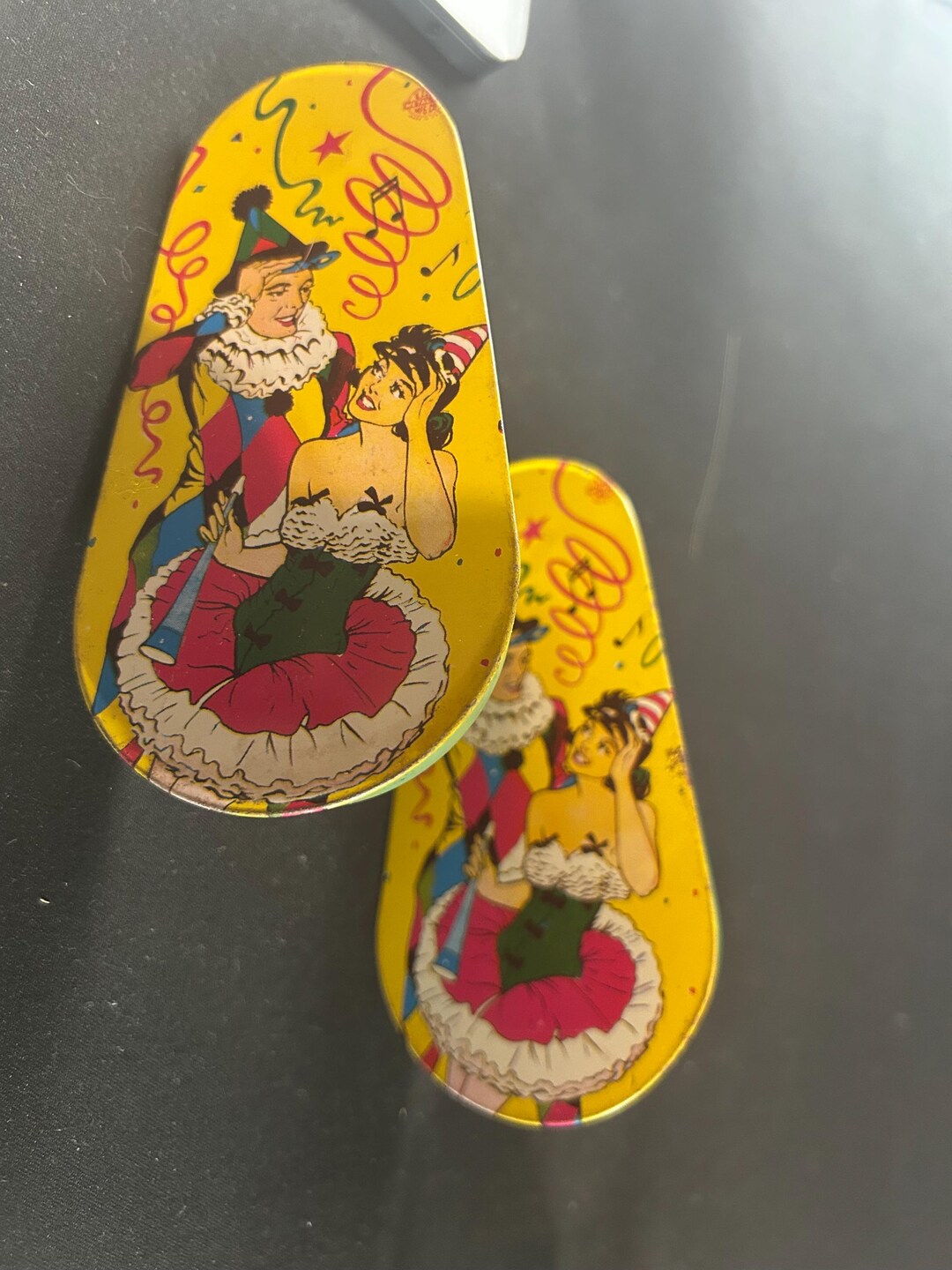 Vintage 1950's NYE US Metal Jester and Female Noisemakers -2 - Etsy