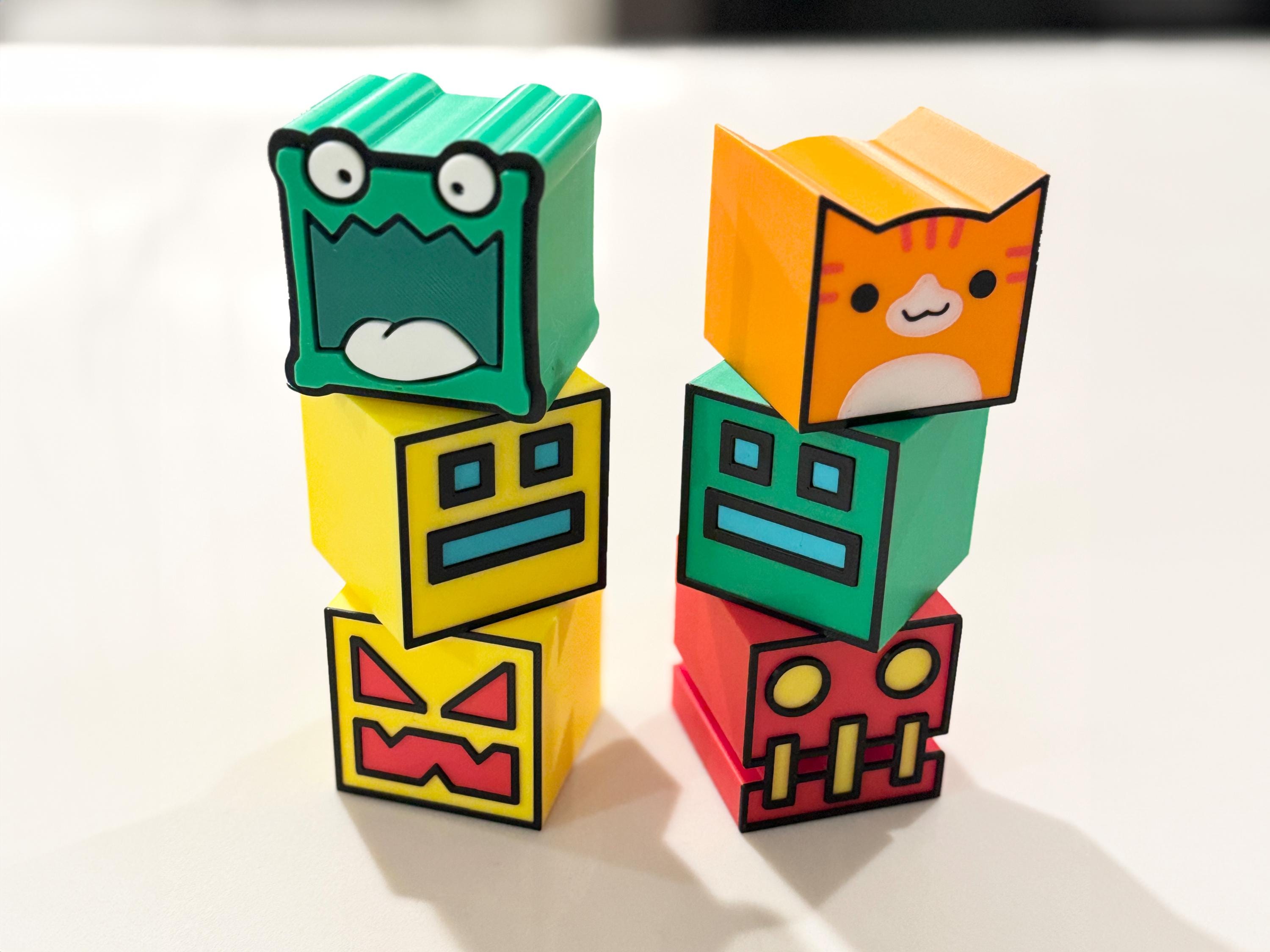 Geometry Dash, 3D Printed Toy, Collectible, Cubes, 2x2x2 In., Gamer ...