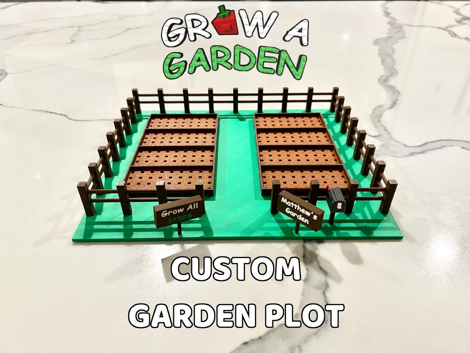 Grow A Garden Plot With Customizable Sign From Roblox - 9.75" X 8.625 ...