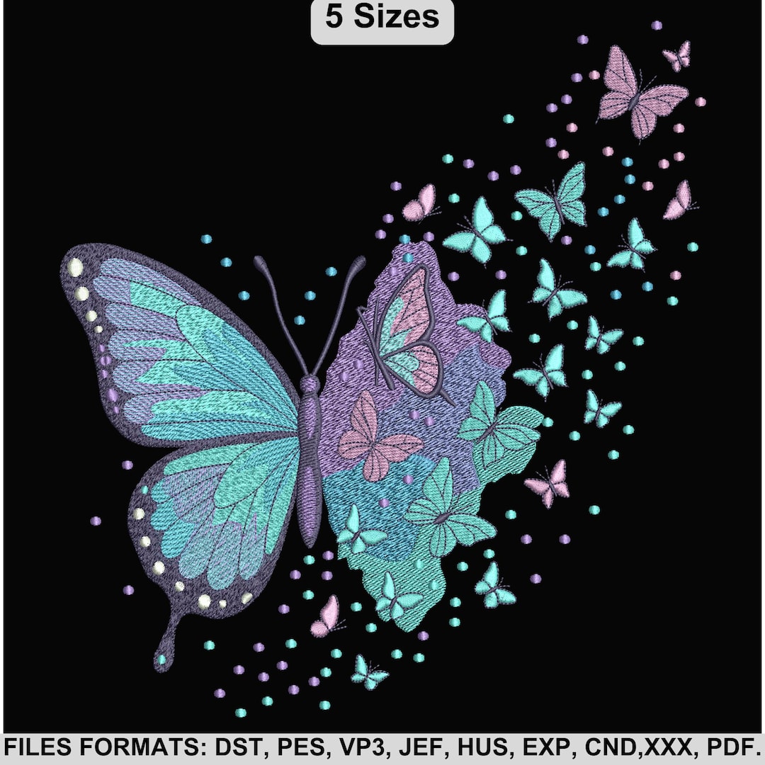 Butterfly Embroidery Design, Butterfly Transformation Embroidery Design ...