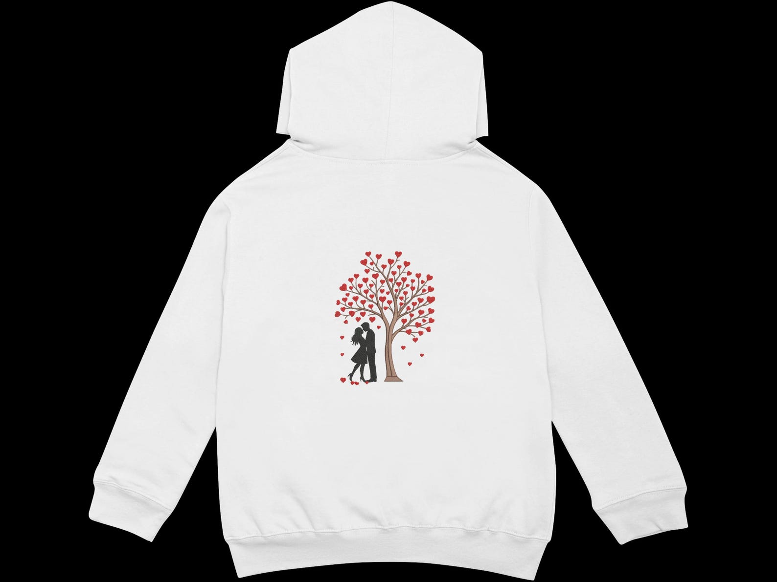 Romantic Couple Under Heart Tree Embroidery Design, Love Tree ...