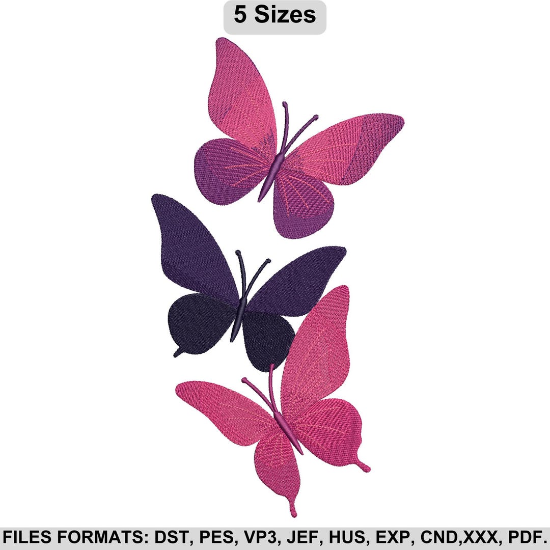 Beautiful Butterfly Embroidery Design, Flying Butterfly Machine ...