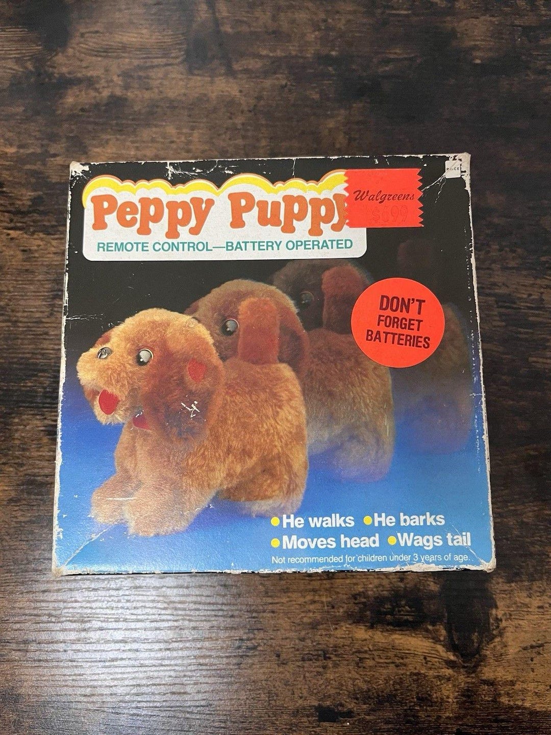 Vintage Peppy Puppy Remote Control Battery Operated Toy W/ Original Box ...