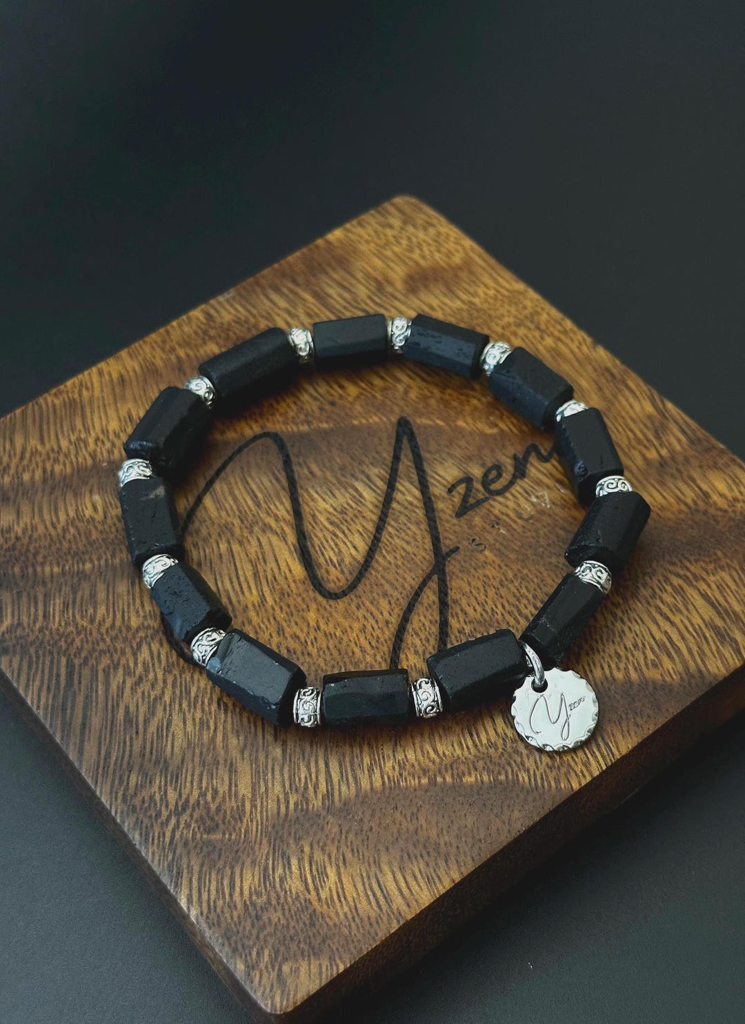 Raw Black Tourmaline Bracelet for Men EMF Protection Stone Crystal ...