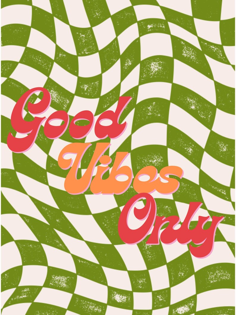 Retro Good Vibes Only Matte Vertical Posters - Etsy