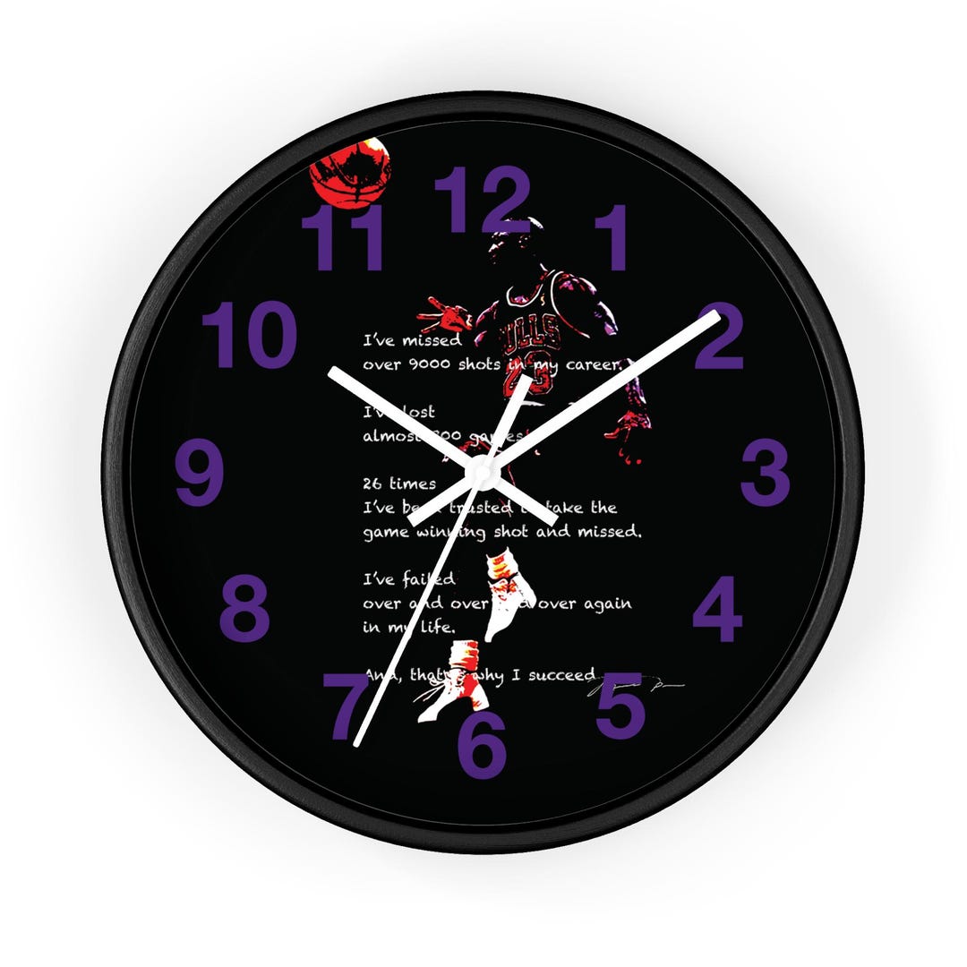Michael Jordan Wall Clock | Basketball Legend MJ | Clock for Sports ...