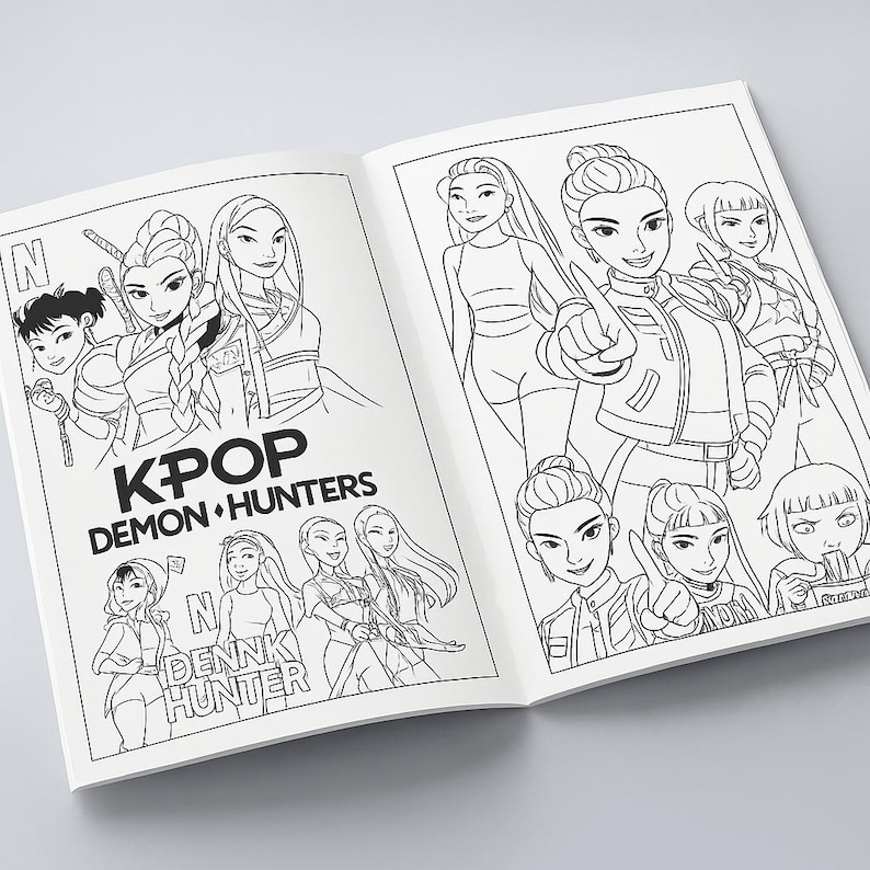 Kpop Demon Hunters Coloring Book PDF | 11+ Printable Digital Download ...