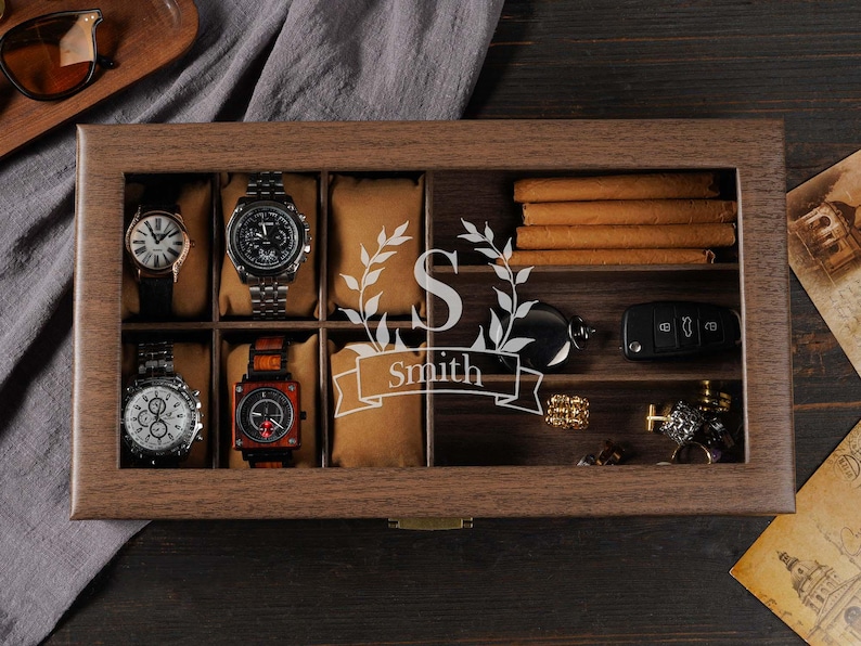 Personalized Engraved Watch Box,watch Display Case and Storage,men’s ...