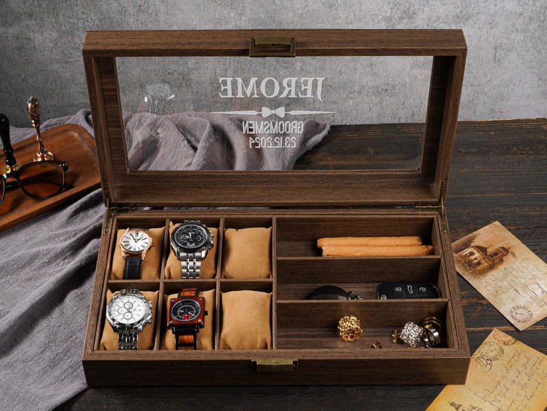 Personalized Engraved Watch Box,watch Display Case and Storage,men’s ...