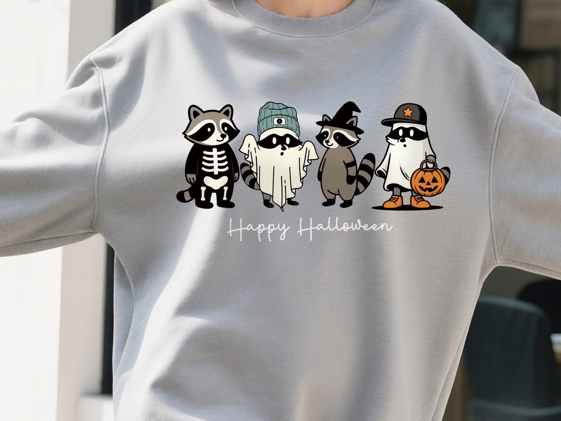 Cute Raccoon Ghost Png, Halloween Mascot Png, Retro Halloween Raccoon ...