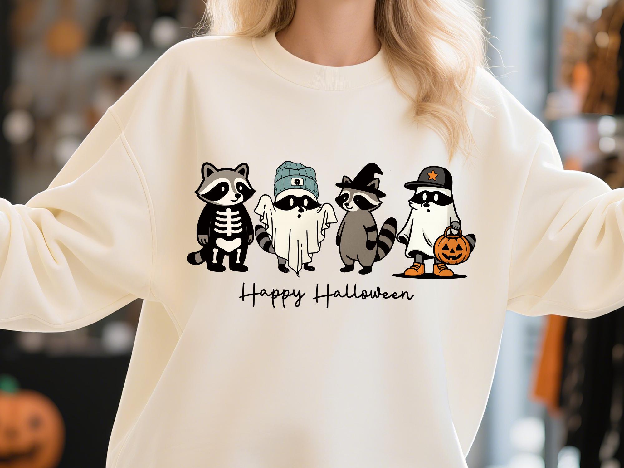 Cute Raccoon Ghost Png, Halloween Mascot Png, Retro Halloween Raccoon ...