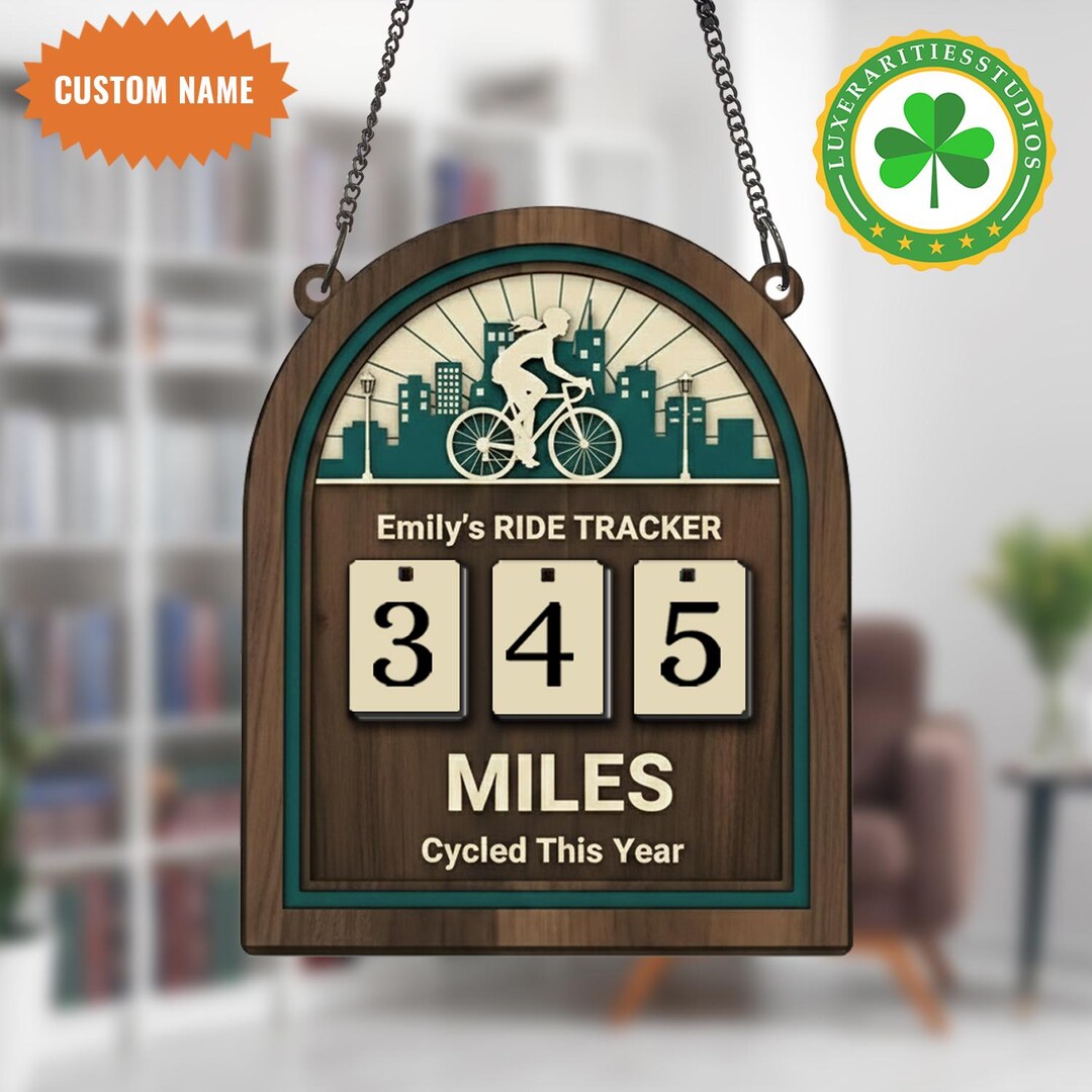 Custom Cycled Miles Tracker Sign, Gifts for Cycled Enthusiasts, Biker ...