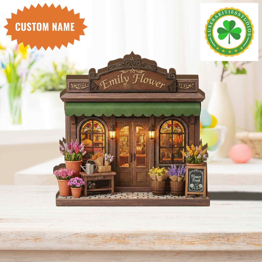Personalized Wooden Flower Shop Block, Custom Florist Decor - Etsy