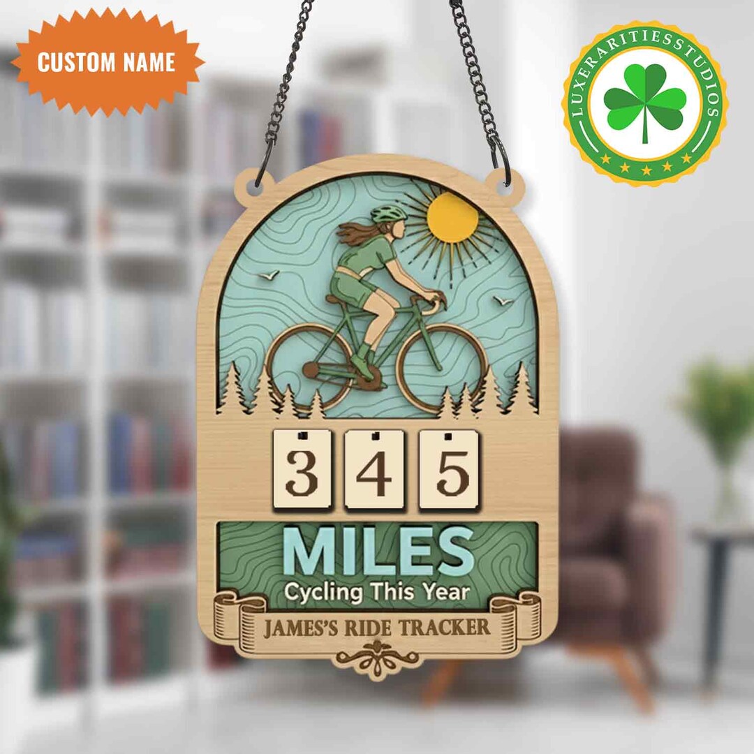 Custom Cycled Miles Tracker Sign, Personalized Biker Gift - Etsy