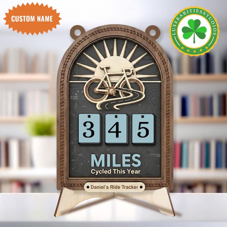 Personalized Cycled Miles Tracker Sign, Custom Miles Ridden Board ...