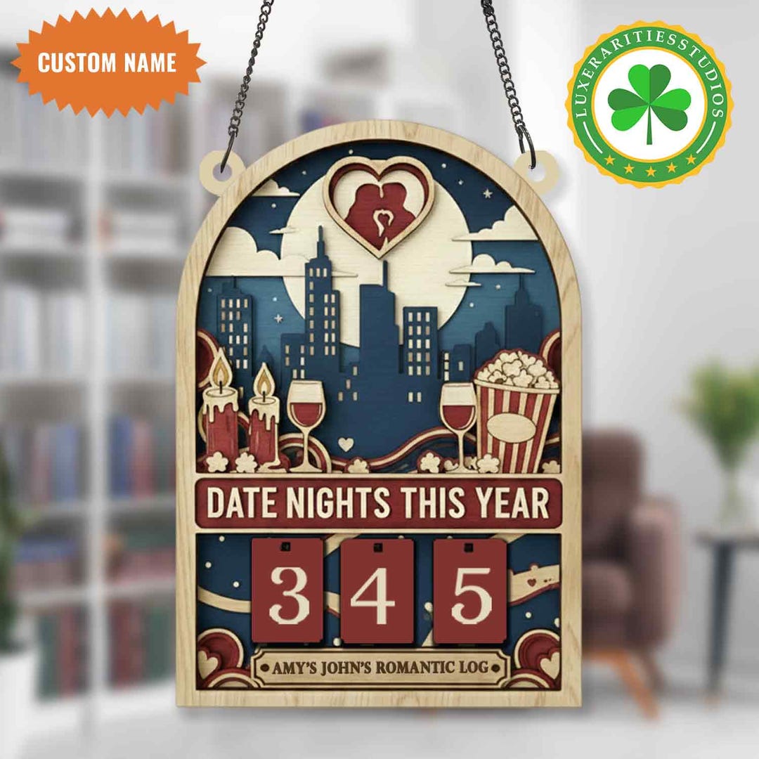 Personalized Date Night in Love Tracker Sign, Valentine Gift, Gifts for ...