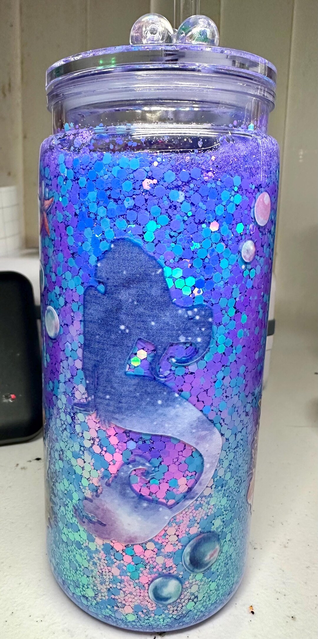Mermaid Color Shifting 20 Ounce Snow Globe Tumbler - Etsy