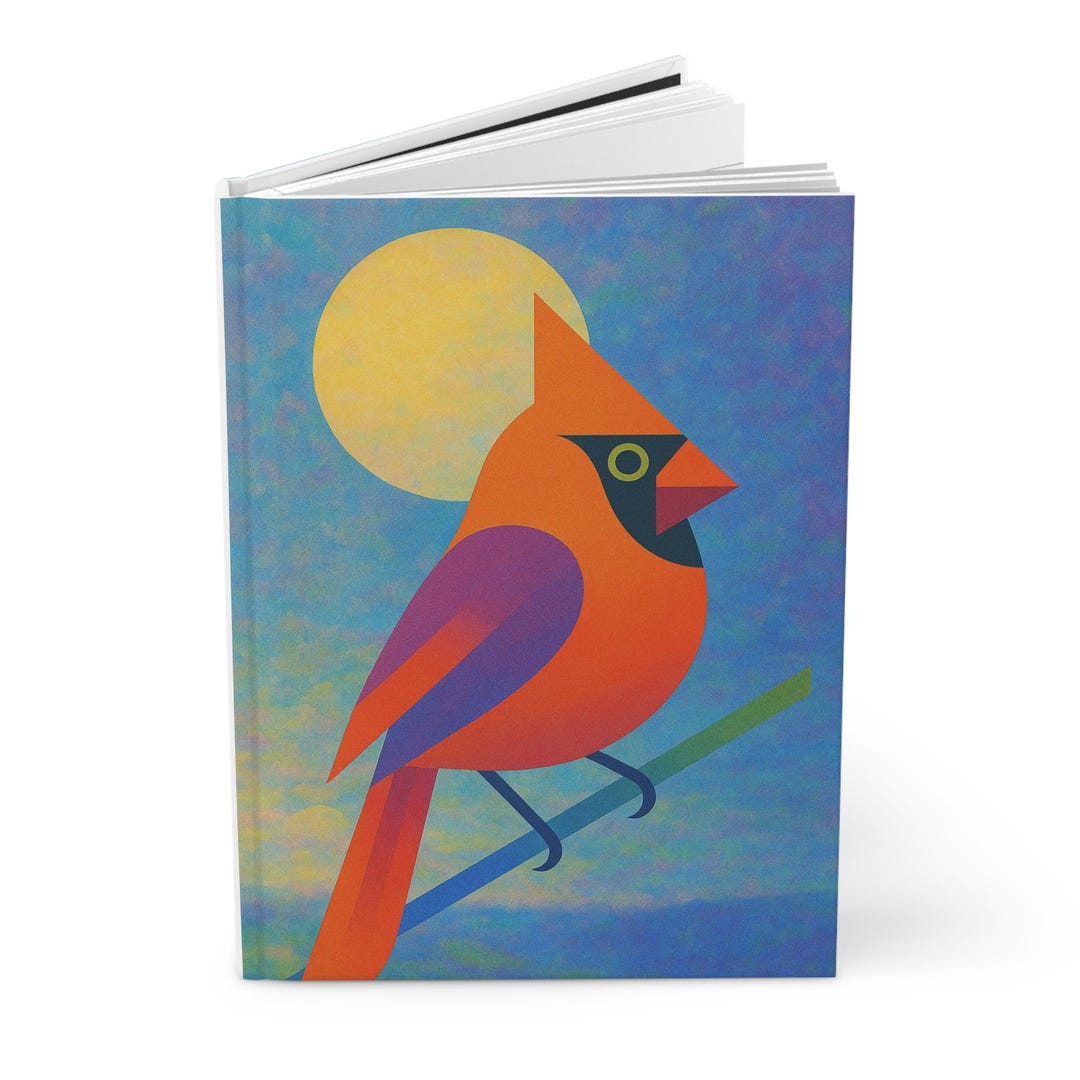 Monet Cardinal Bird Journal: Mid-century Geometric Notebook - Etsy