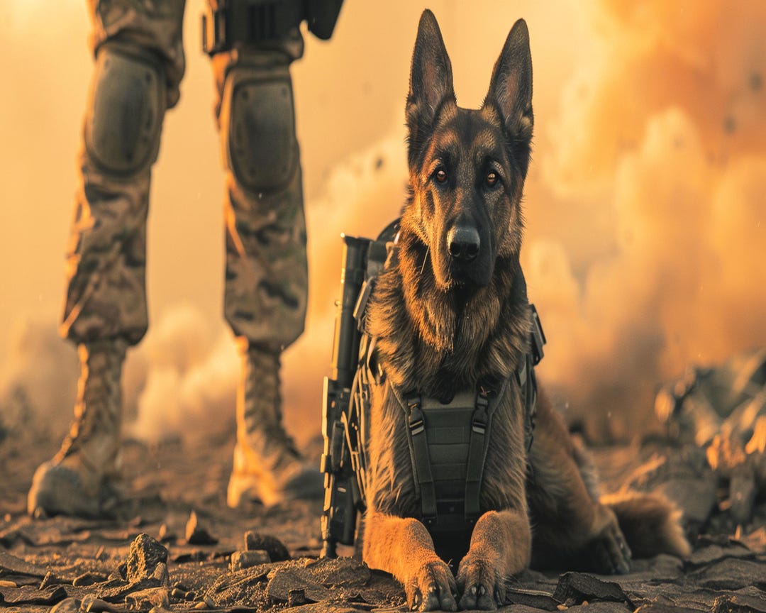 Military K9 Print: German Shepherd Tactical Dog Art (digital Download ...