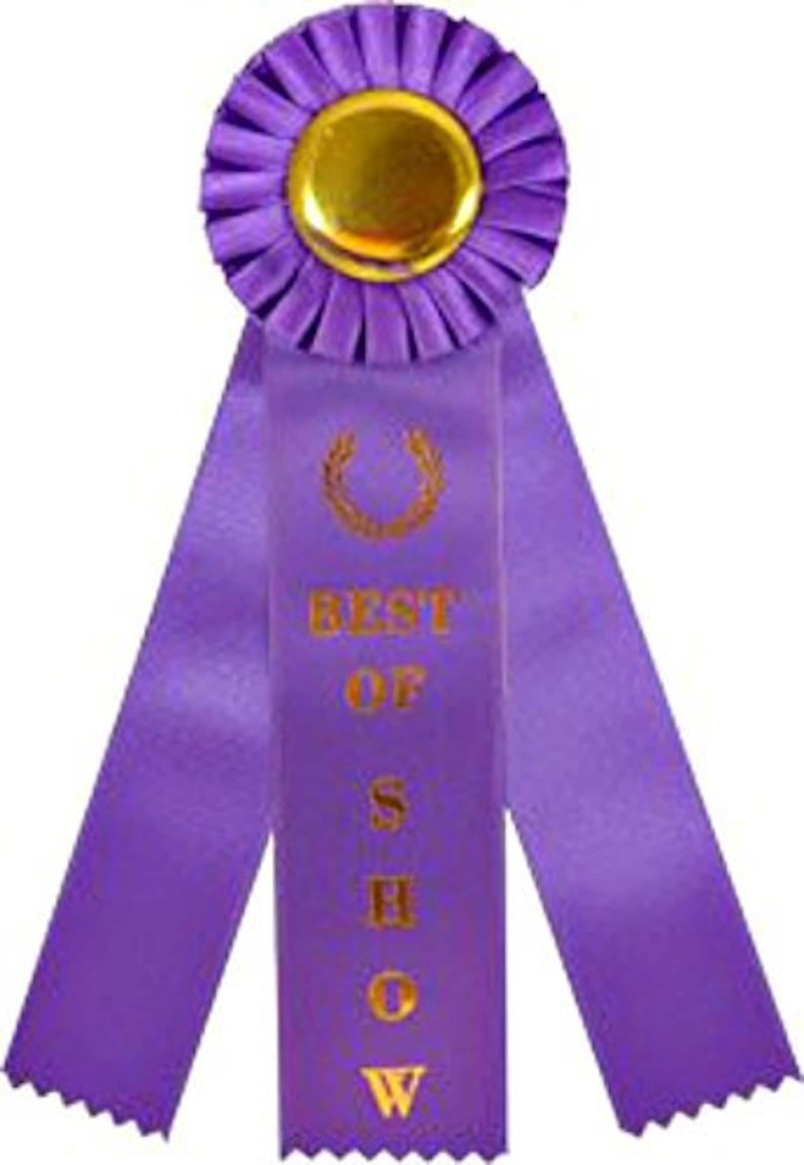 Best of Show Rosette Award Ribbon {purple} - 3 Streamer - Etsy
