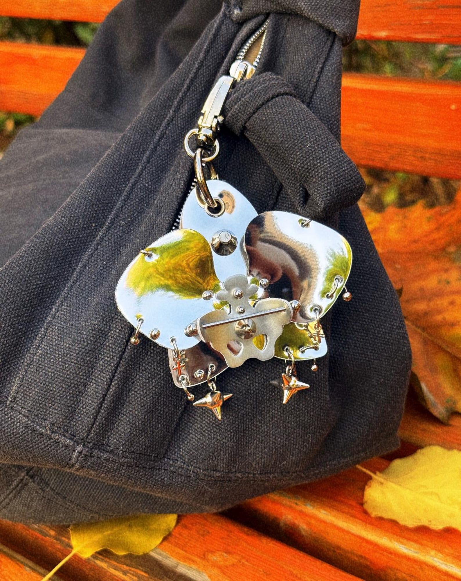 Punk Silver Metal Butterfly Keychain,handmade Butterfly Bag Accessory ...
