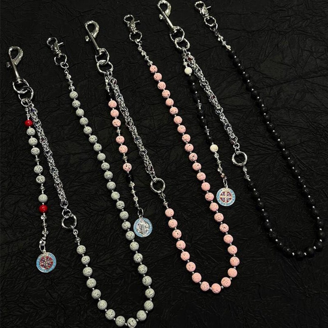 Handcrafted Beaded Pants Chain, Volcano Stone Waist Chain, Unique ...