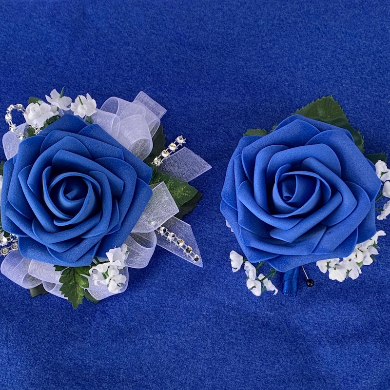 Royal Blue Corsage - Etsy