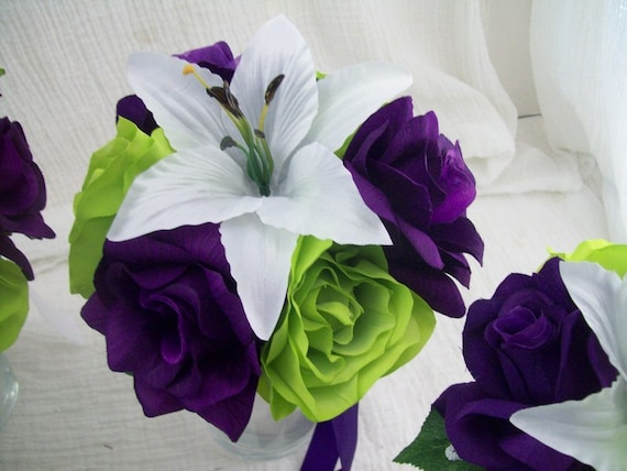 Purple And Green Rose Bouquet
