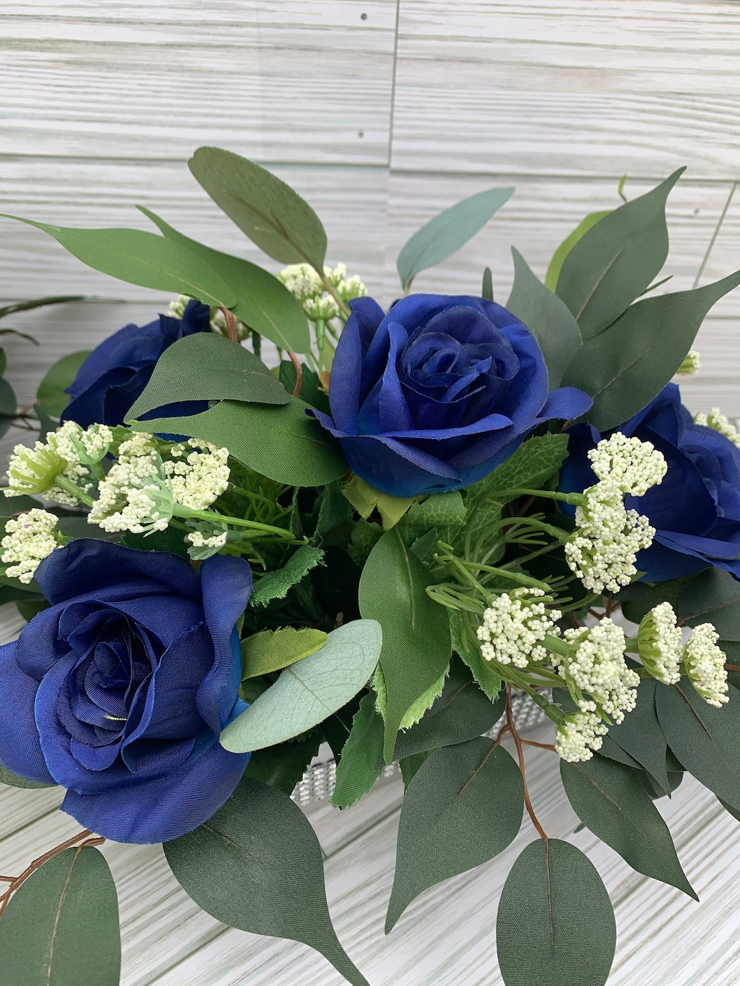 Blue Table Centerpiece for Party Navy Blue and Silver Centerpieces ...