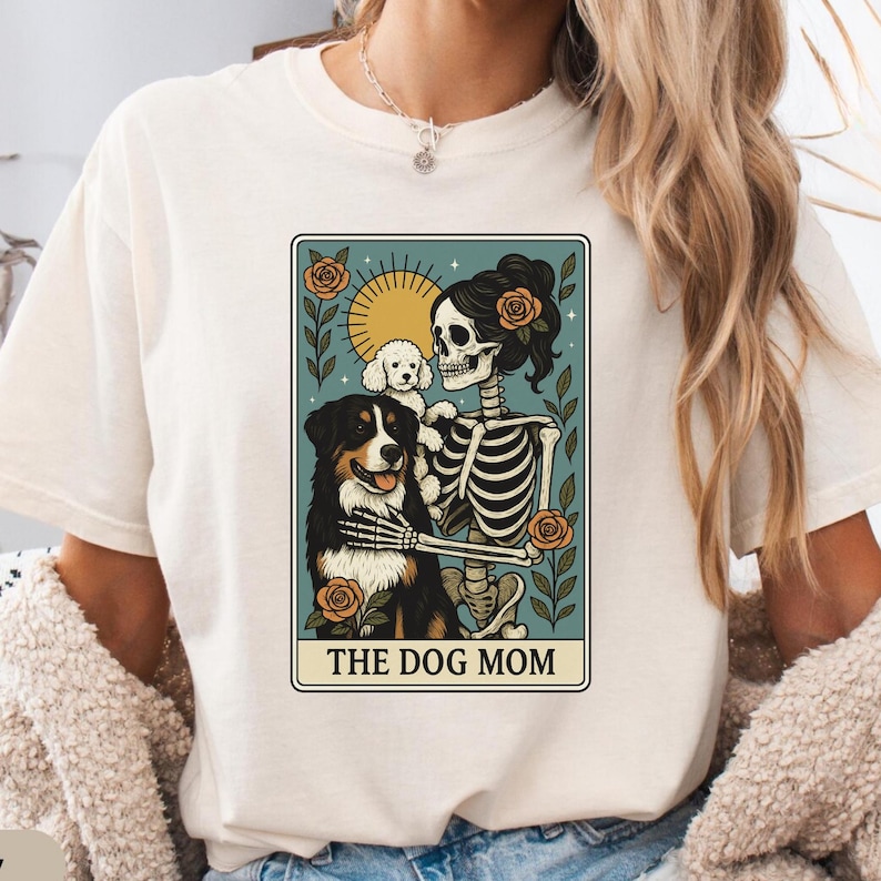 Custom Gift for Dog Mom, Comfort Colors Shirt, Dog Mom Tarot Card ...