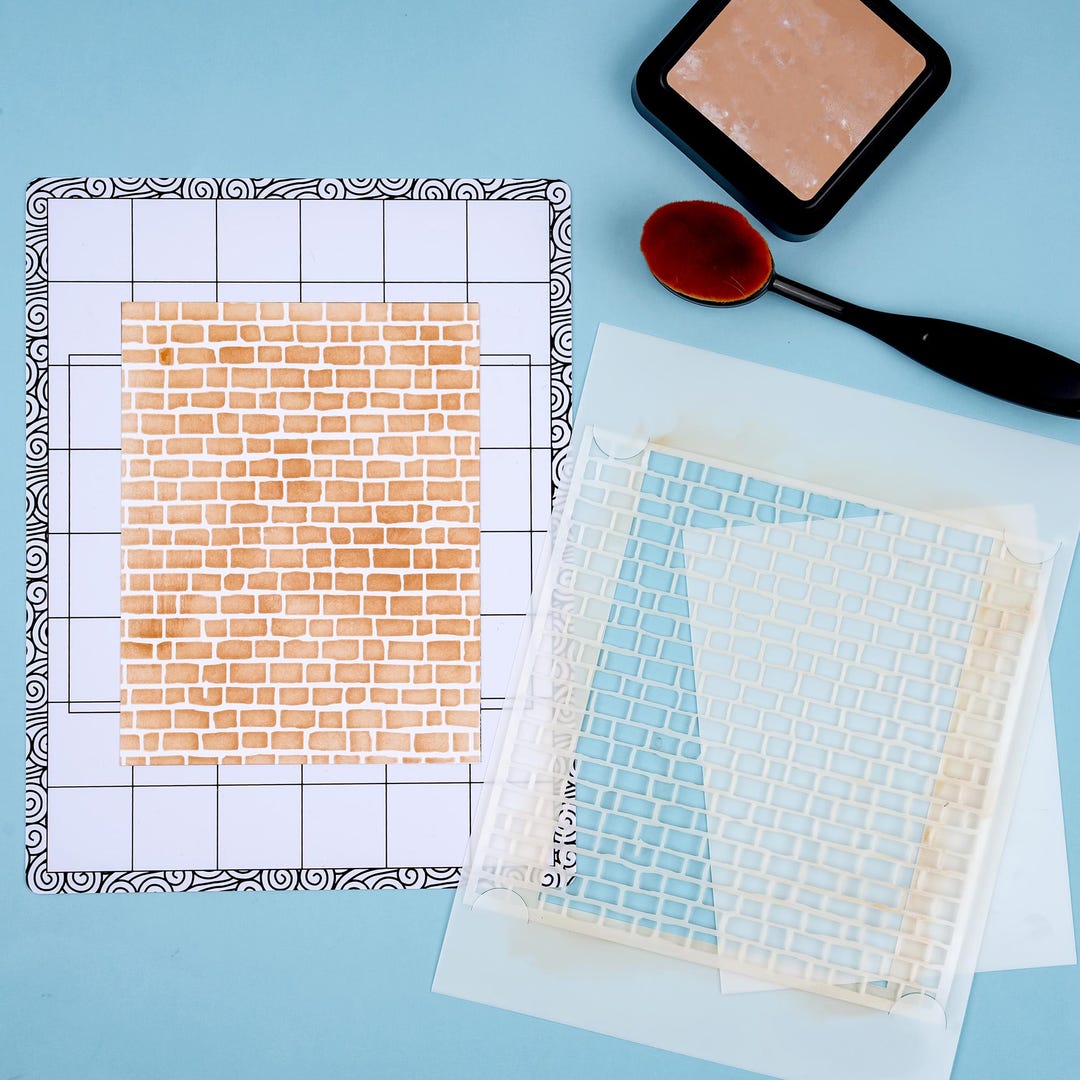 Low Tack Stencil Mat & Blending Buddy Set: 6.5x8.5 Inch, Holds 6"x6 ...