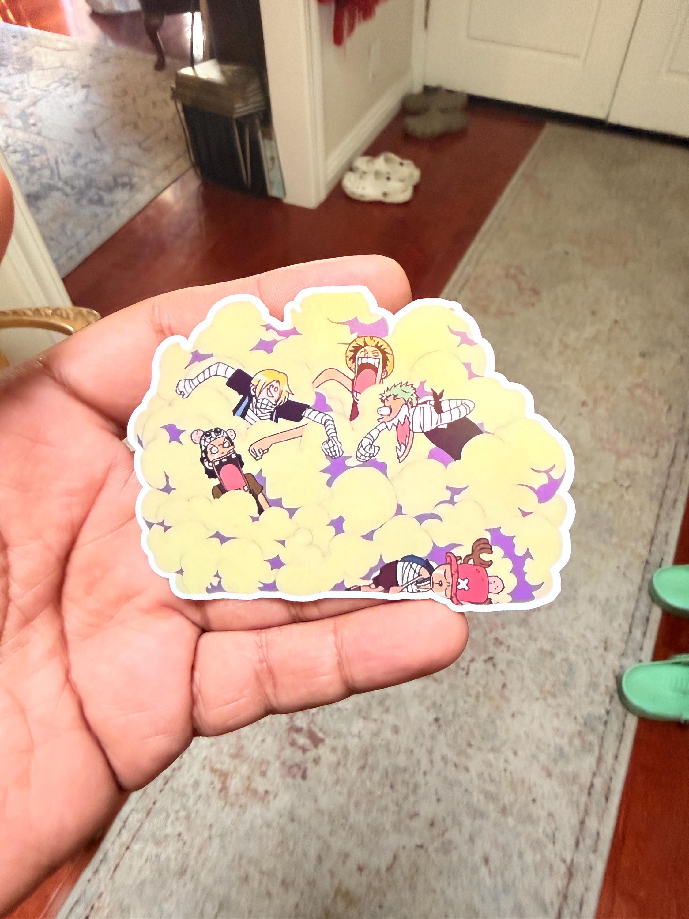 Straw Hat Crew Inspired Scramble! Cartoon Smoke Fight Die-cut Sticker ...
