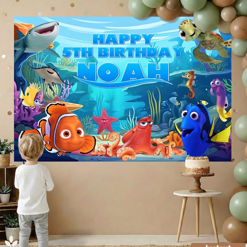 Nemo Birthday Banner - Etsy UK