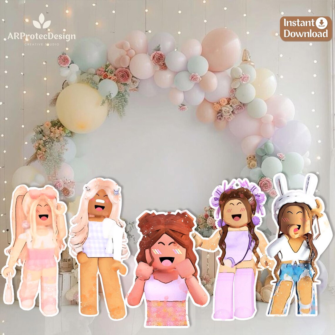 Personalized Game Girl Party Cutouts: Custom Gamer Character Standees ...