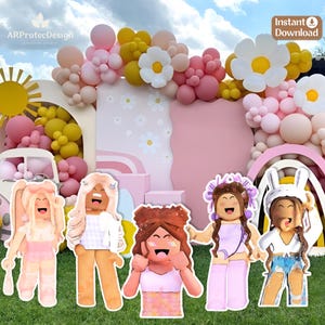 Personalized Game Girl Party Cutouts: Custom Gamer Character Standees ...