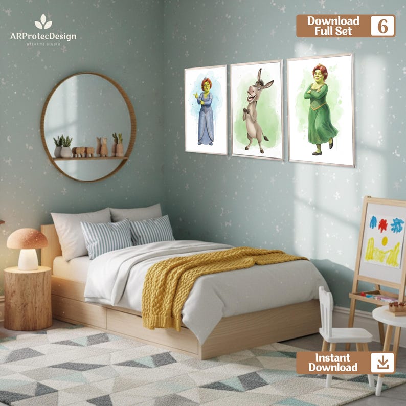Printable Shrek Wall Art: Shrek Party Decor, Digital Download - Etsy