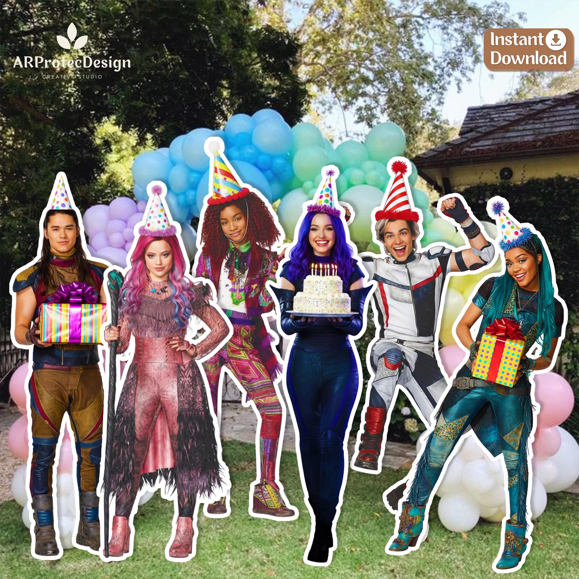 Descendants Birthday Cut Out: Party Centerpiece & Photo Booth Prop ...
