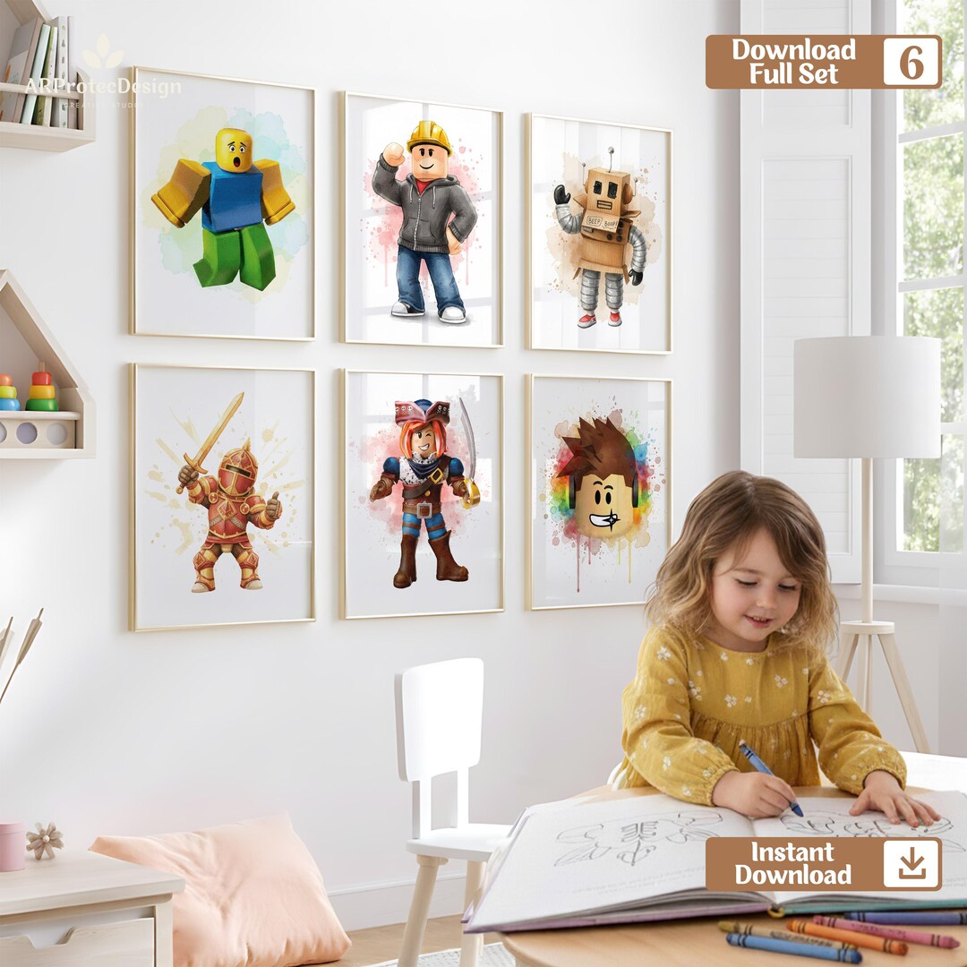 Roblox Wall Art Print Set: Gamer Room Decor (digital Download) - Etsy