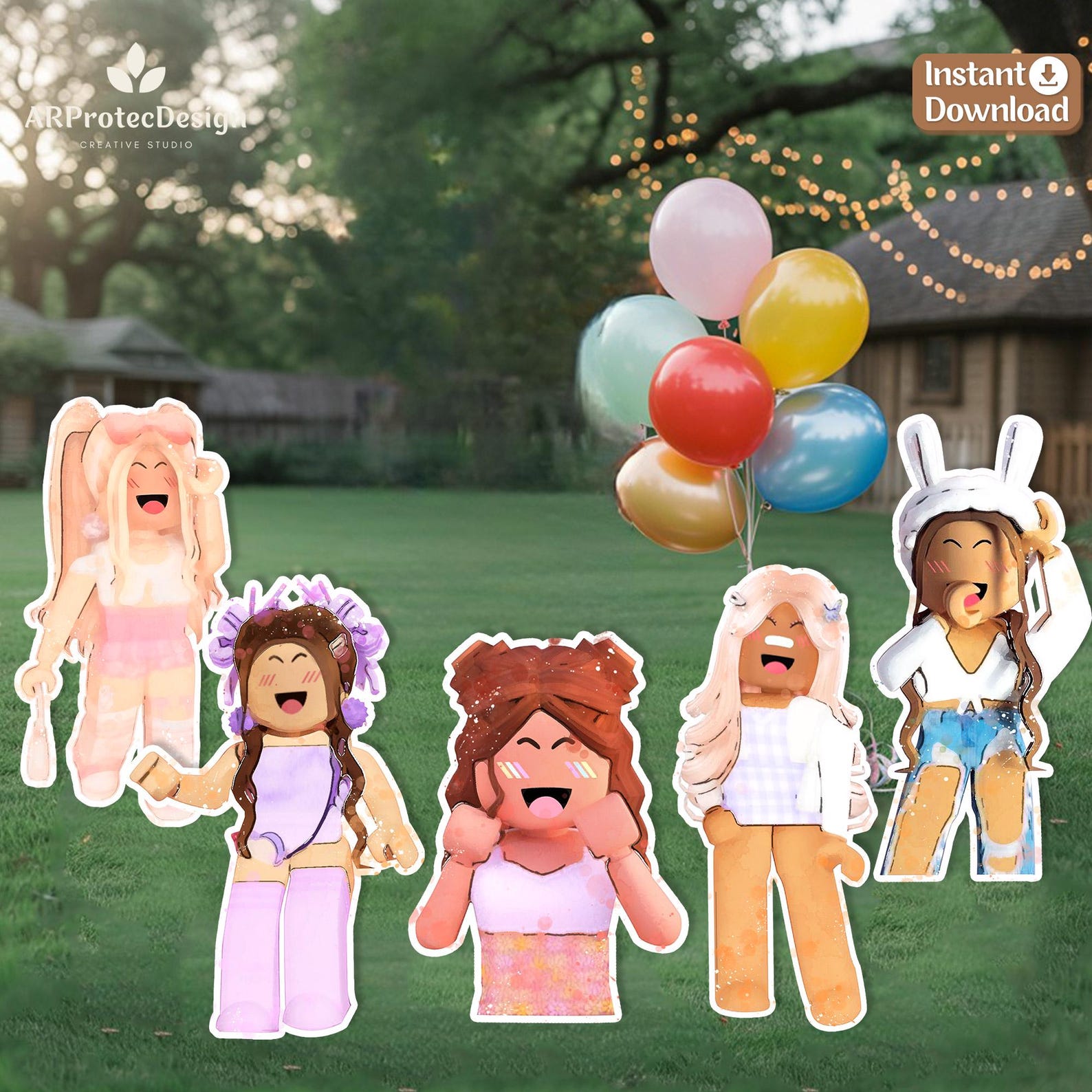 Personalized Game Girl Party Cutouts: Custom Gamer Character Standees ...