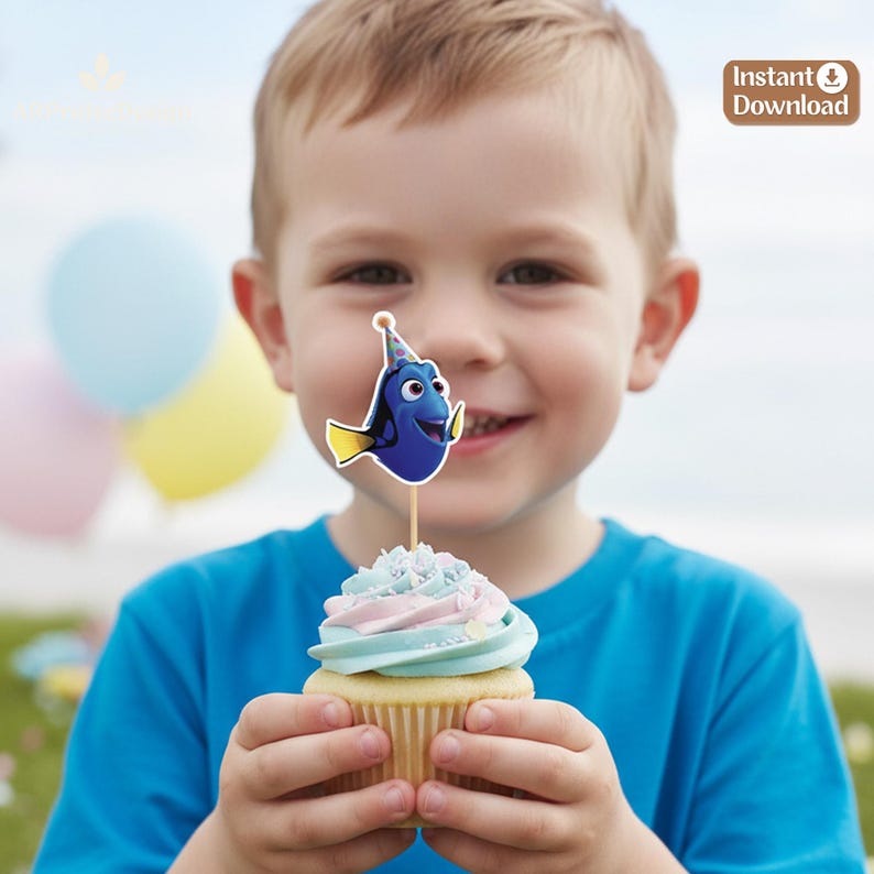 Finding Nemo Cupcake Toppers: Printable Birthday Party Decor (instant ...