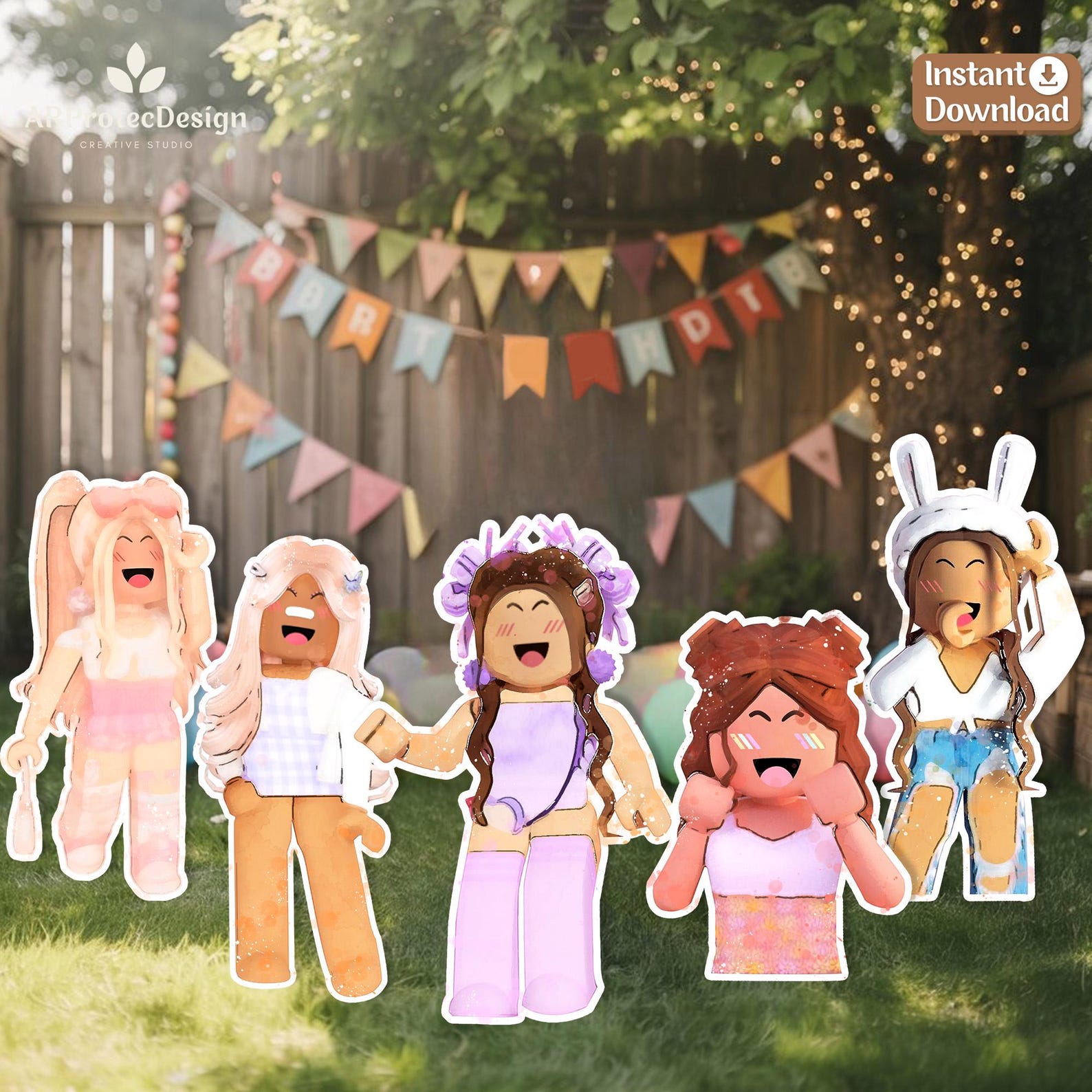 Personalized Game Girl Party Cutouts: Custom Gamer Character Standees ...