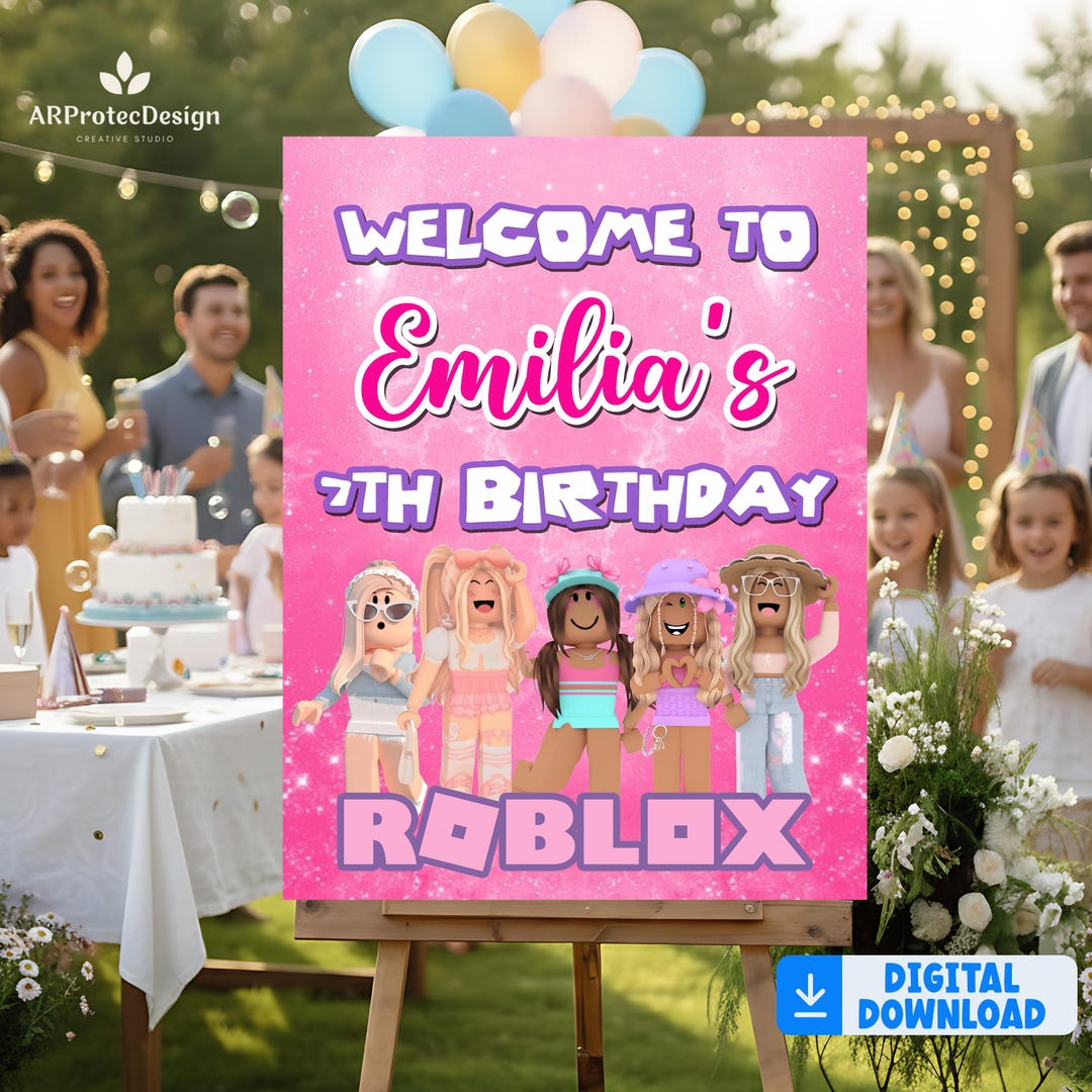 Personalized Gamer Girl Welcome Sign, Custom Pink Gaming Birthday ...