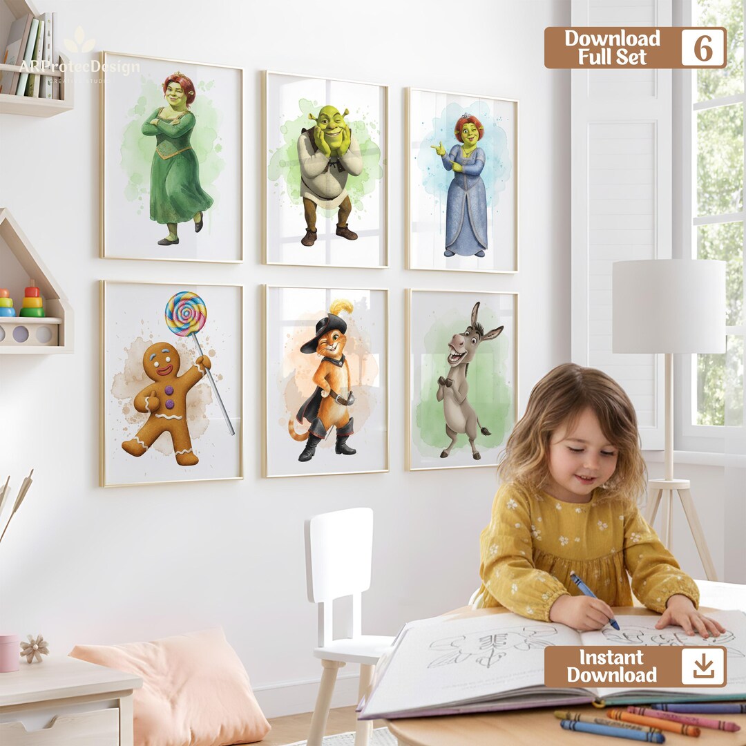 Printable Shrek Wall Art: Shrek Party Decor, Digital Download - Etsy