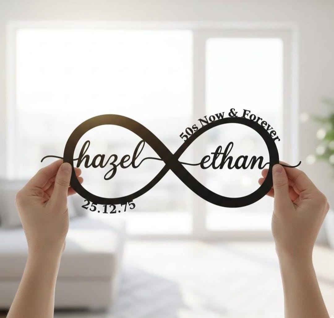 Personalized Infinity Metal Sign, Custom Name and Date Love Sign for ...