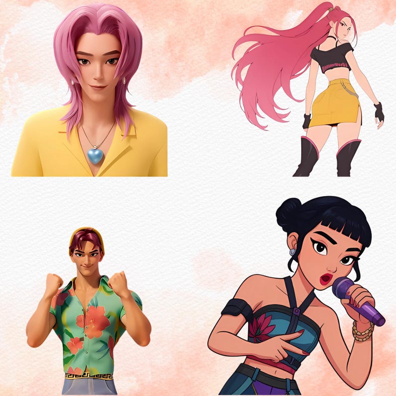 K-pop Huntrix PNG Bundle: Anime Girl Fan Art (digital Download) - Etsy