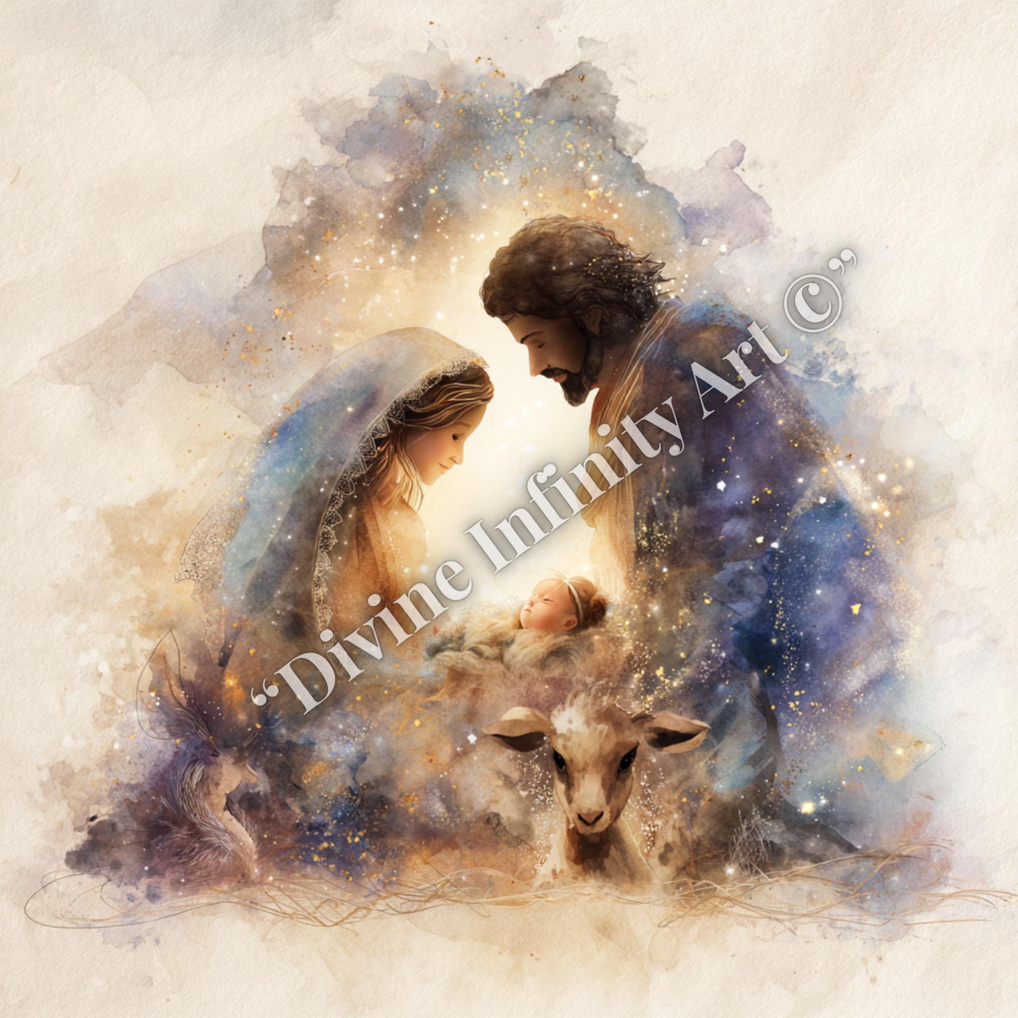 Children’s Holy Family Art | Soft Pastel Nativity Illustration | Gentle ...