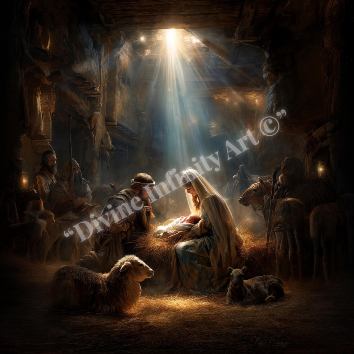 Jesus Manger Scene Art | Renaissance Faith Decor | Nativity Holiday ...
