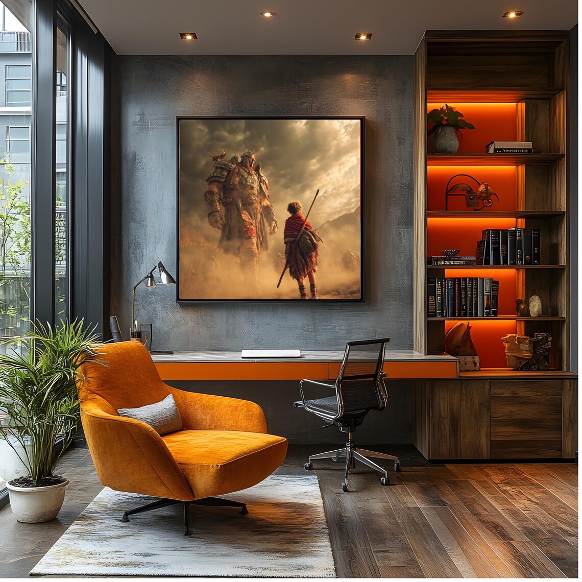 David and Goliath Print: Christian Bible Story Wall Art (digital ...