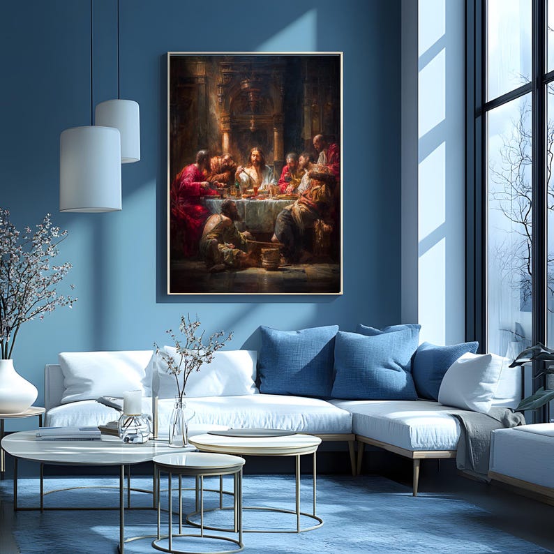 Rich Man and Lazarus Print: Christian Bible Parable Art (digital ...