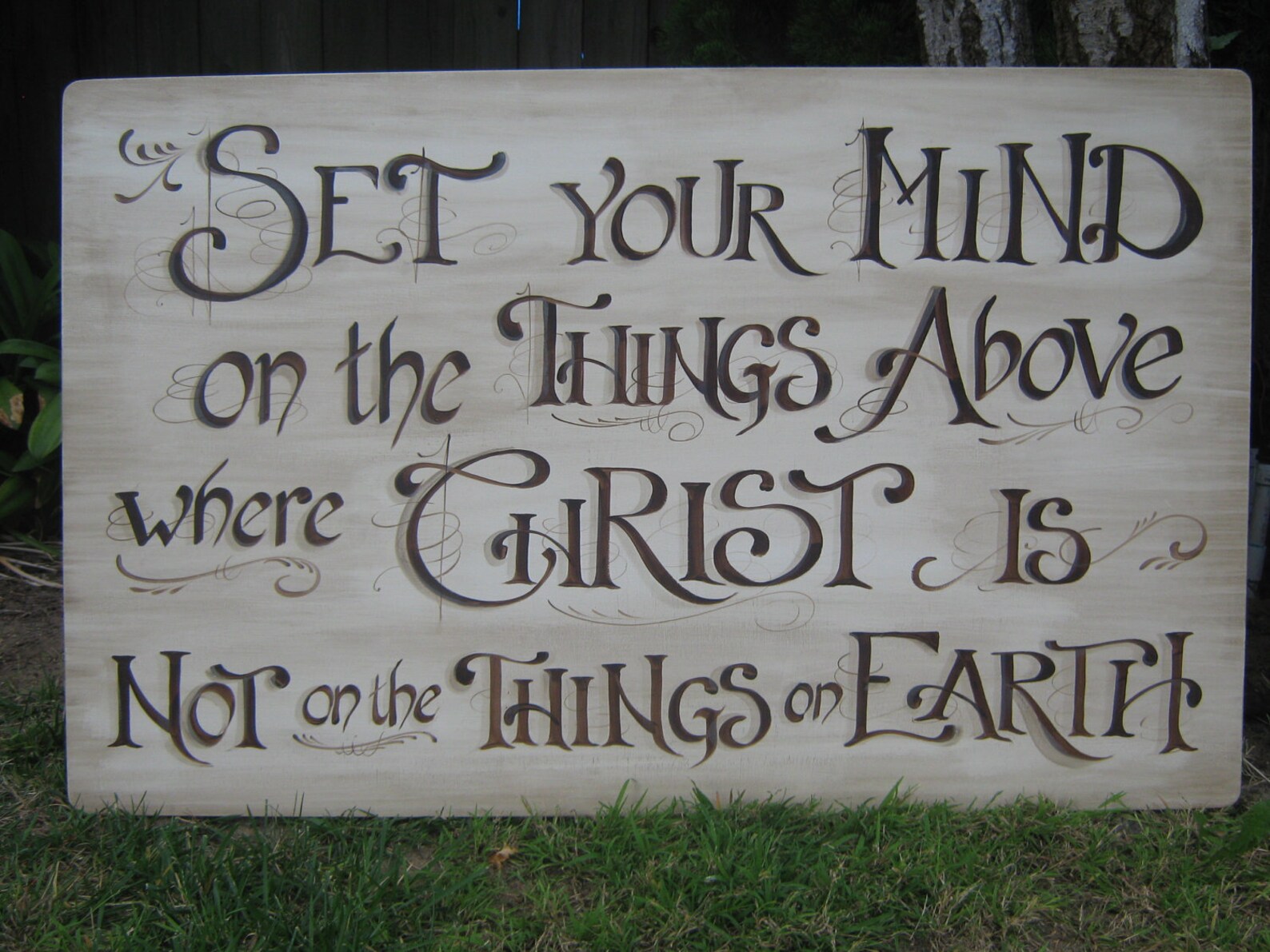 Set your Mind on the Things Above..Big and Bold scripture Art | Etsy